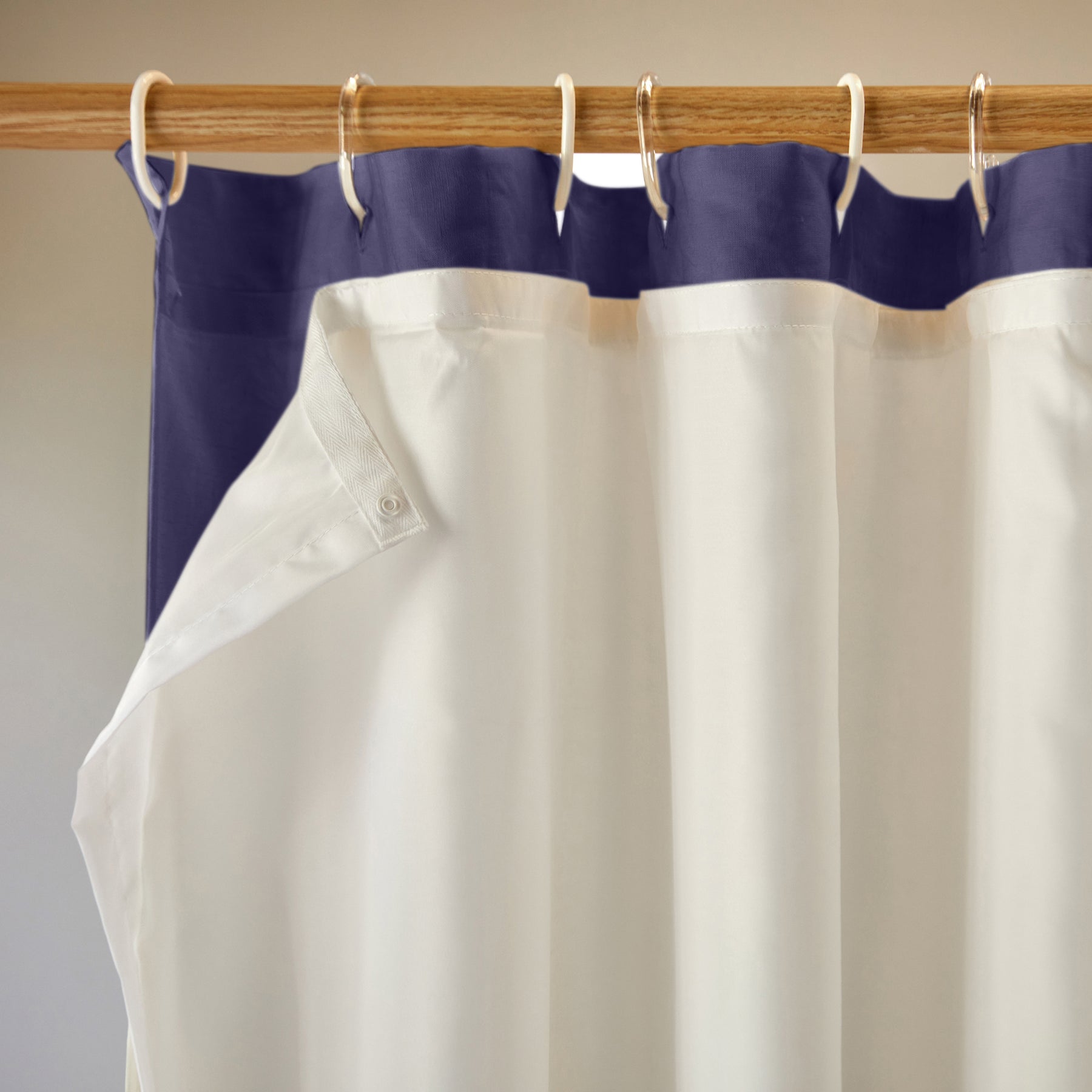 Rideau de douche en lin bleu nuit | Linenshed