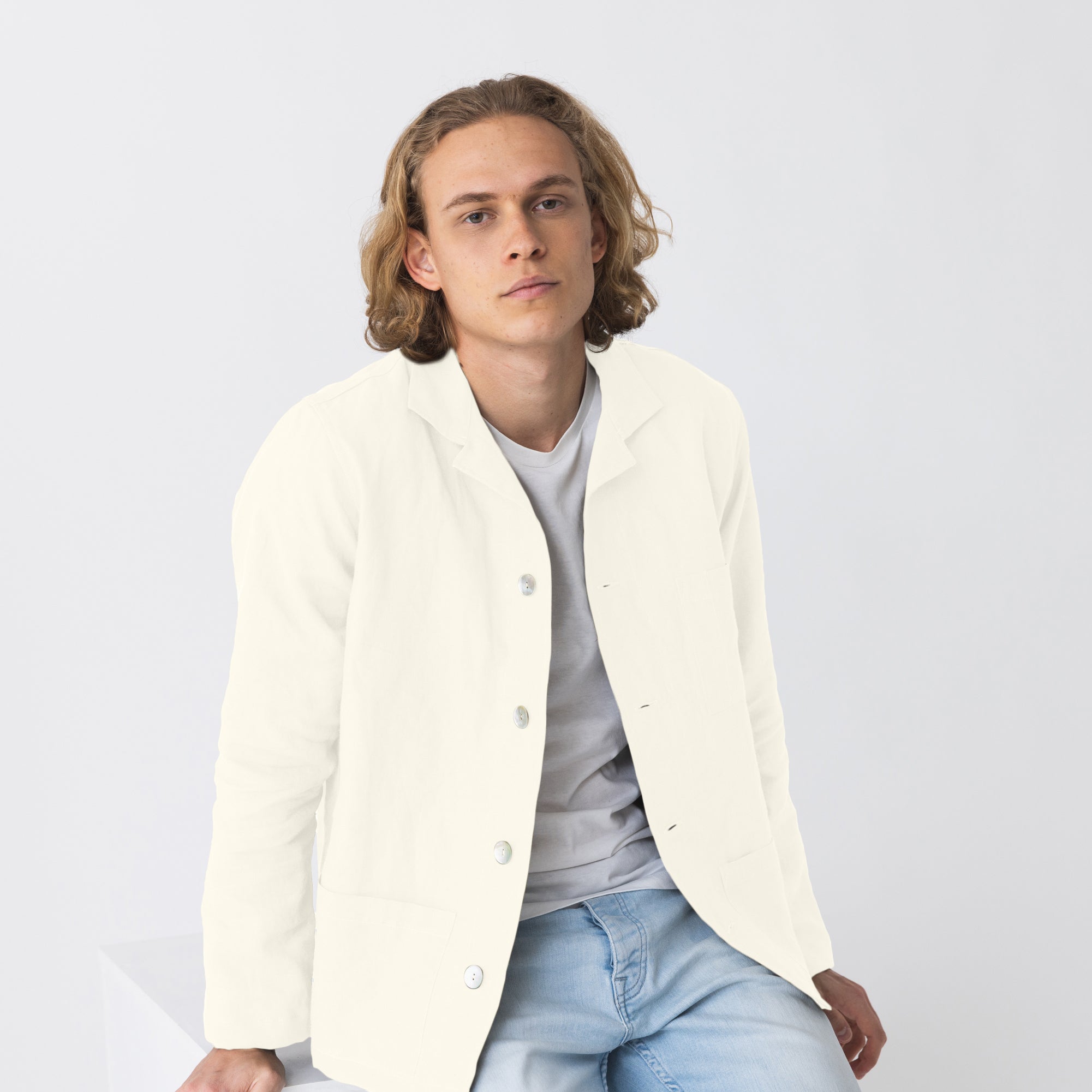 Veste lin ivoire homme | veste décontractée homme | Linenshed